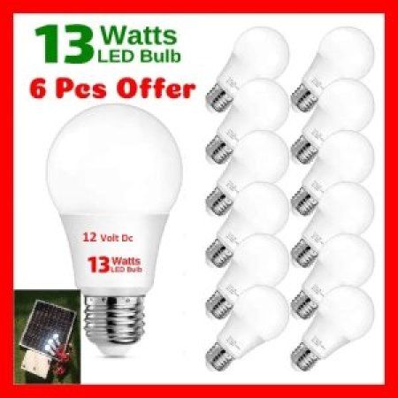 DC 12V LED Bulb 13 Watts Screw Type Daylight White Pack of 6 Pcs | Daraz.pk