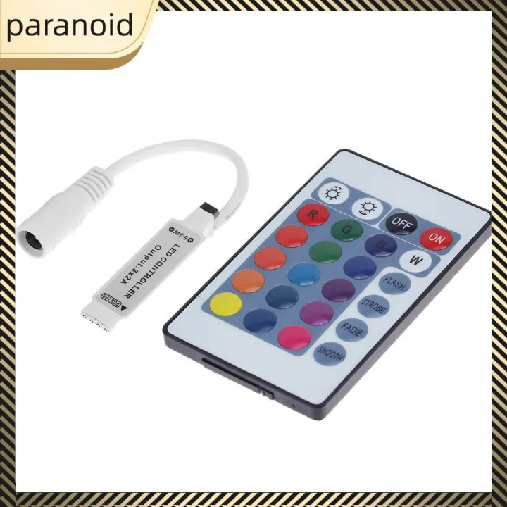 PARANOID 5-24V 24 Keys IR Wireless RGB Controller Remote Controller for ...