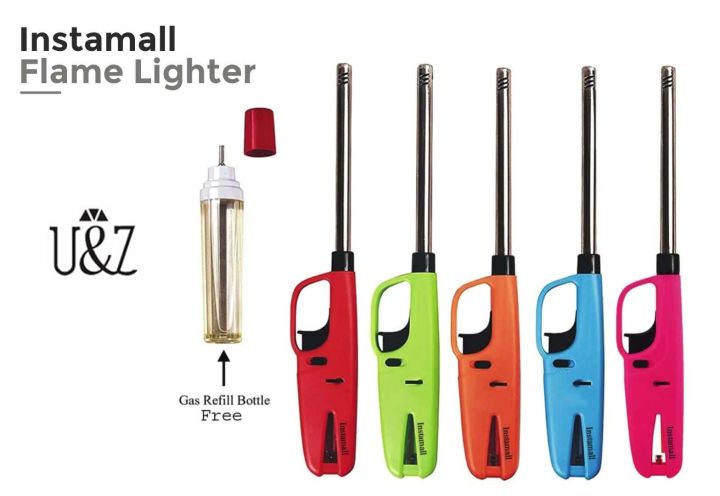 U&Z Plastic Adjustable Flame Kitchen Gas Lighter • Refillable with ...