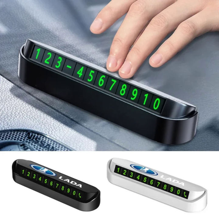 Car Temporary Parking Card Phone Number Plate Car Logo For Lada VESTA ...