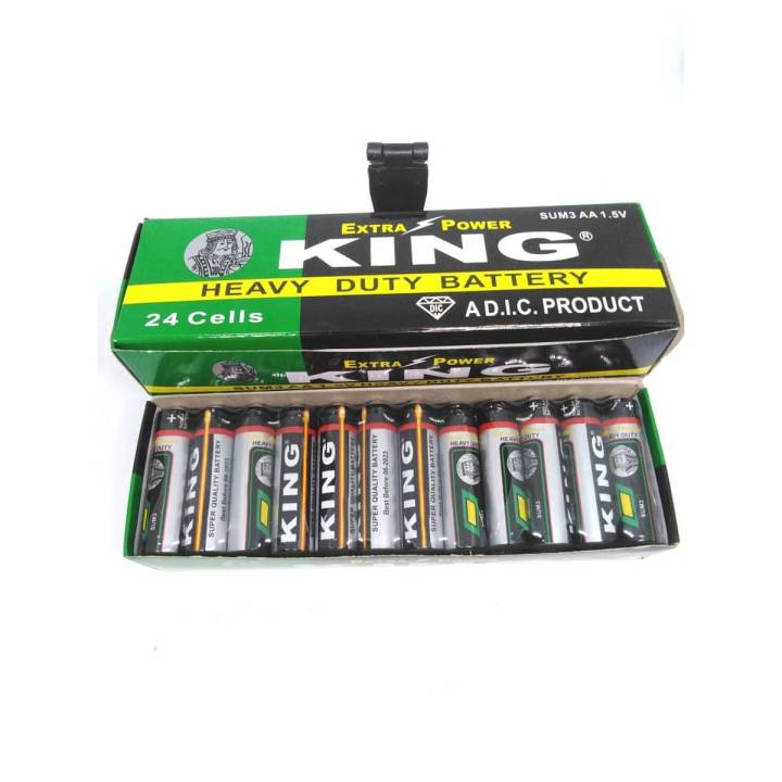 Pack of 24 Big King Heavy Duty Battery AA Cell 1.5V - Extra Power ...