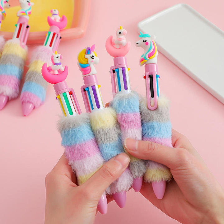 Unicorn / dragon Multicolor fur pen 6 colors in 1 pen for kids unicorn ...