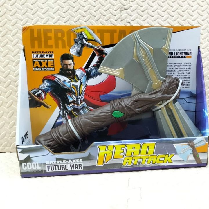 THOR AXE THUNDER BATTLE-AXES WITH SOUND AND LIGHT KIDS PLAYSET | Daraz.pk