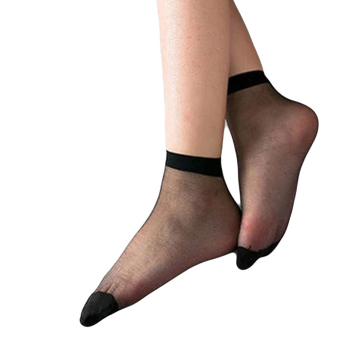 Women Silk Short Socks Summer Cool Breathable Socks Super Thin Crystal ...