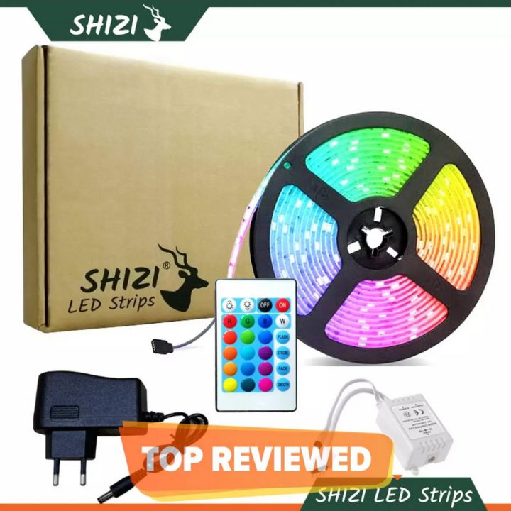 Shizi RGB LED Strip Light 15ft Waterproof Remote Control Color Changing ...