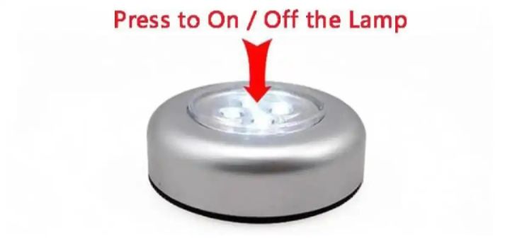Push Button LED Light for Cabinets Closets Counters Car Boot Wireless 3 ...