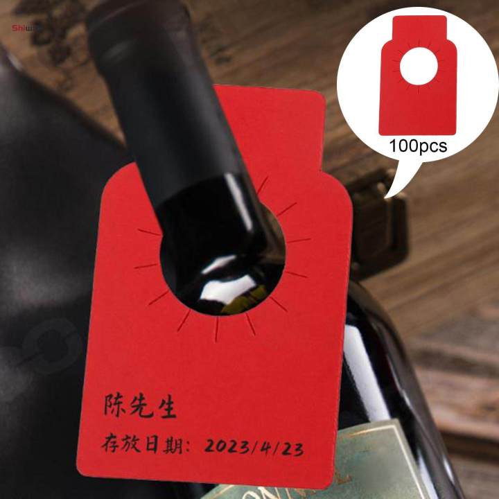 100 Pieces Tags Cellar Labels Champagne Hanging Labels Beverage Bottle Distinguish Labels for ...