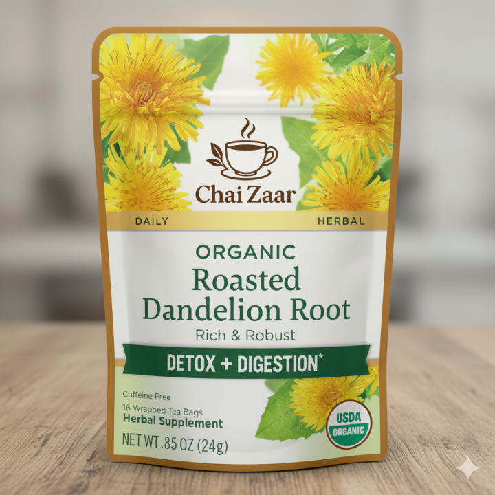 Chai Zaar Organic Roasted Dandelion Root Herbal Tea, Supports Healthy ...