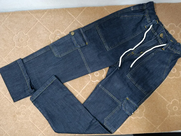 Caventor Noval Blue Baggy Fit Denim Cargo ( LOR Brand) | Daraz.pk