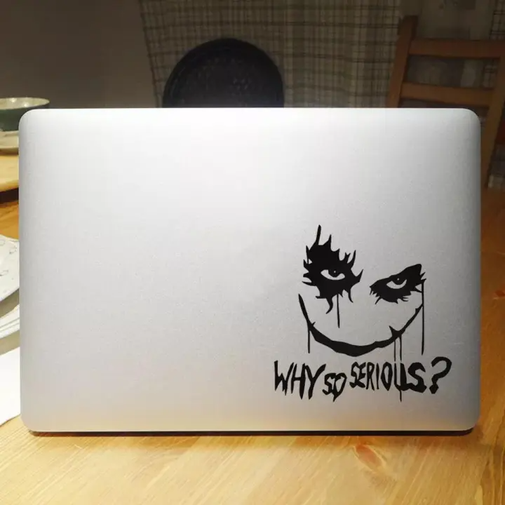 Why So Serious, Joker Face Vinyl Decal Laptop Sticker, Laptop Stickers ...