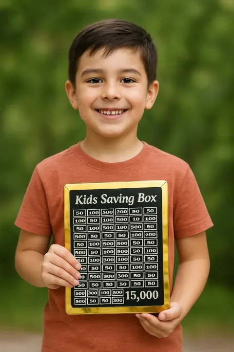 Premium Wooden Saving Box for Kids – Lockable Coin & Note Bank – Safe ...