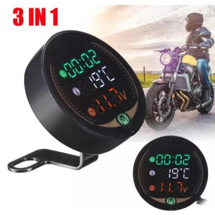3 IN 1 Bike Digital Clock With Volt & Temperature | Daraz.pk