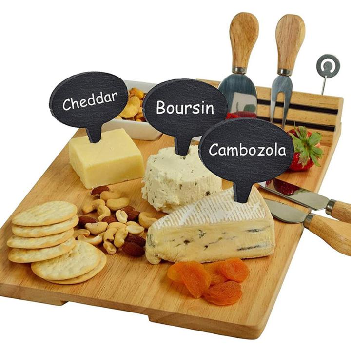 Cheese Markers for Charcuterie Board, Set Of 18PCS Slate Cheese Labels ...