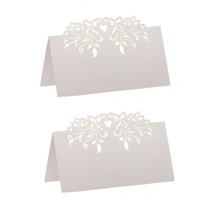 XHHDQES 120Pcs Lace Wedding Table Name Place Cards Personalised ...