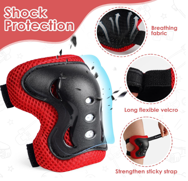 knee pads for kids | 6-in-1 Kids Protective Gear Set (Ages 3-12 ...