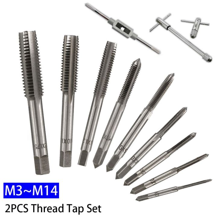 2PCS/Set Tools HSS Screw Fluted Plug Thread Tap Set Hand Straight Flute ...