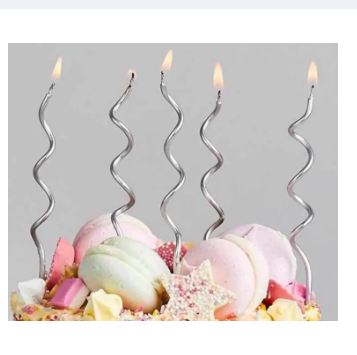 Curly Candles Pack of 6 Twisty Metallic Candles for Cake Decoration ...