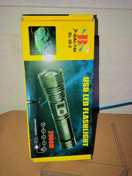 X-BALOG BL-W2 USB Rechargeable LED Flashlight – 2000M High Power Zoom ...