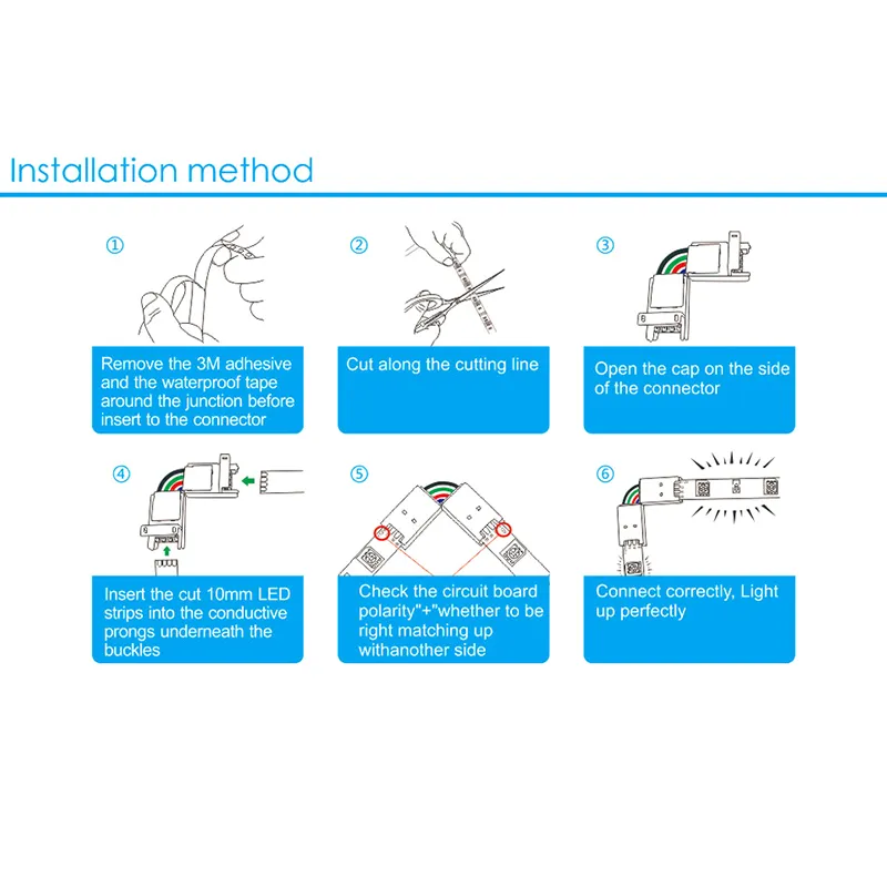 Led Connectors For Strip Lights 10pcs/lot LED Strip Connector Terminals ...