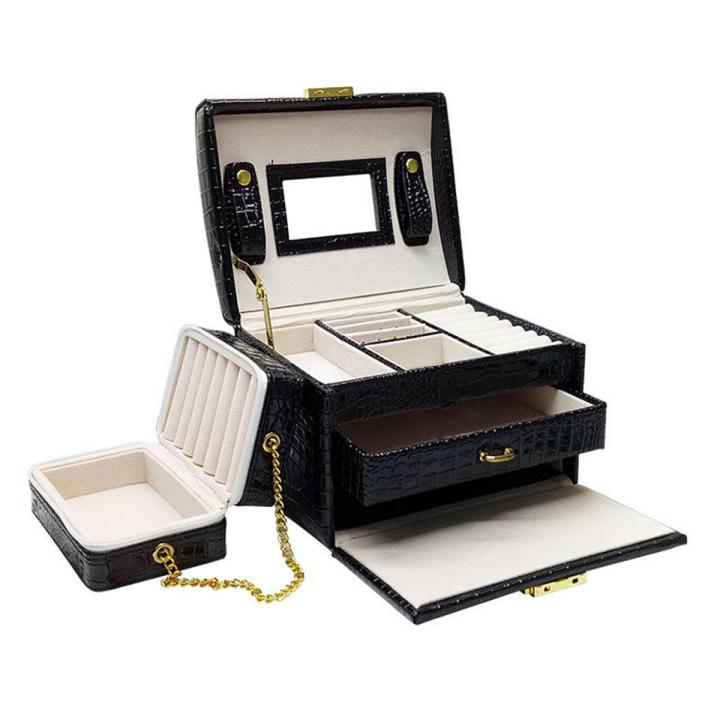 Pu Leather Velvet Luxury High-end Drawer Jewelry Box | Daraz.pk