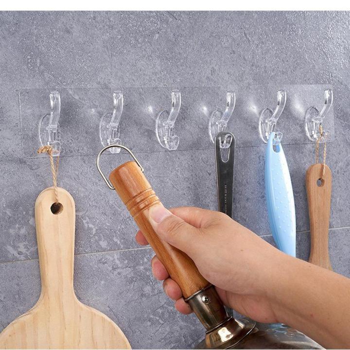 New Self Adhesive Wall Mounted Sticky 5 Hooks Strip for Kitchen Self ...