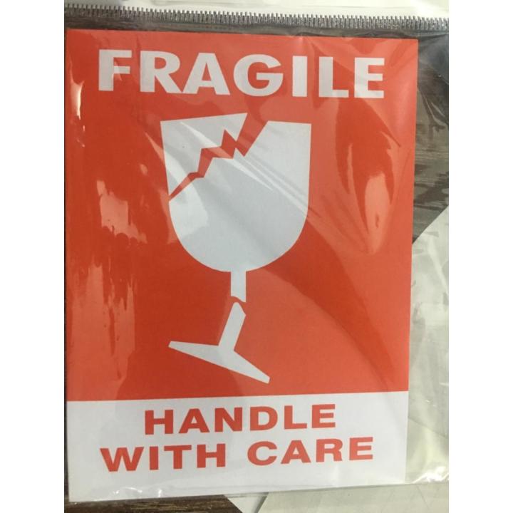 Fragile Sticker For Sensitive Packaging (5 x 3.5 inches) | Daraz.pk