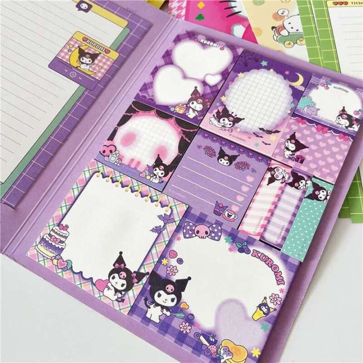 Sanrioed Hello Kitty Sticky Notes Book Anime My Melody Kuromi Sticker ...