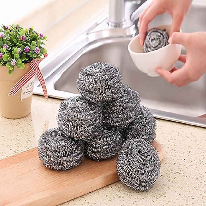 "Stainless Steel Scrubber Cleaning Balls – Durable Heavy Duty Sponges ...