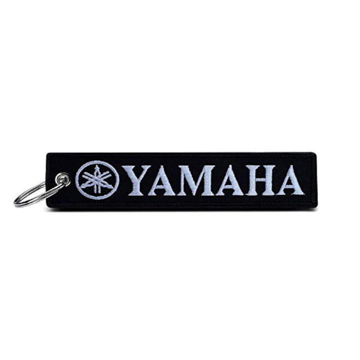 Yamaha Black Motorcycles Key Fob Ring Logo Tag embroidery keychain For ...
