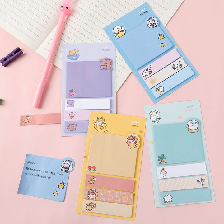 80 Sheets Cute Memo Pad Message Notes Cartoon Animal Decorative Notepad ...