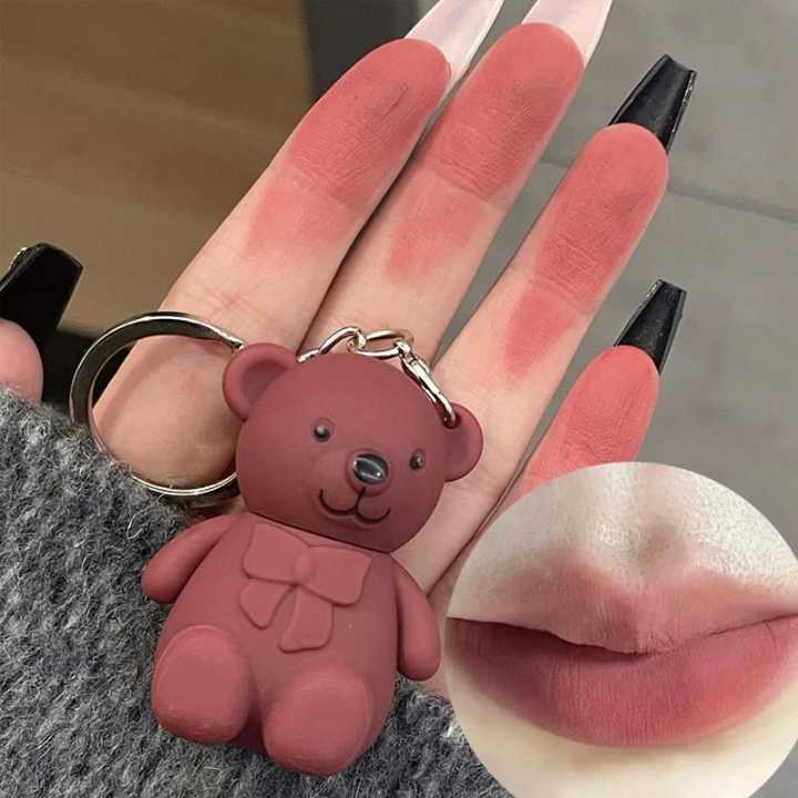 Bear Keychain Style Trendy LIP GLOSS MATTE MAKE UP YOUR LIP | Daraz.pk