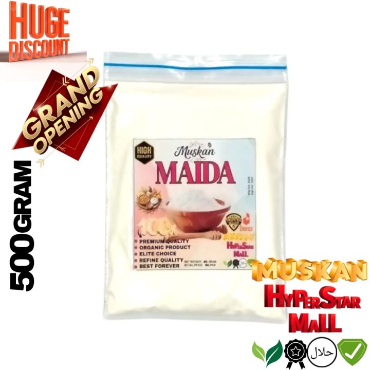 PREMIUM MAIDA 500 GRAM BY MUSKAN HYPERSTAR MALL,Maida, Refined Flour ...