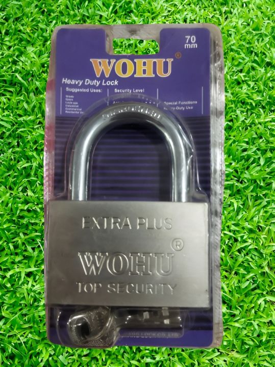 WOHO Heavy-Duty Padlock Set with 3 Keys - 40mm, 50mm, 60mm, 70mm | Daraz.pk