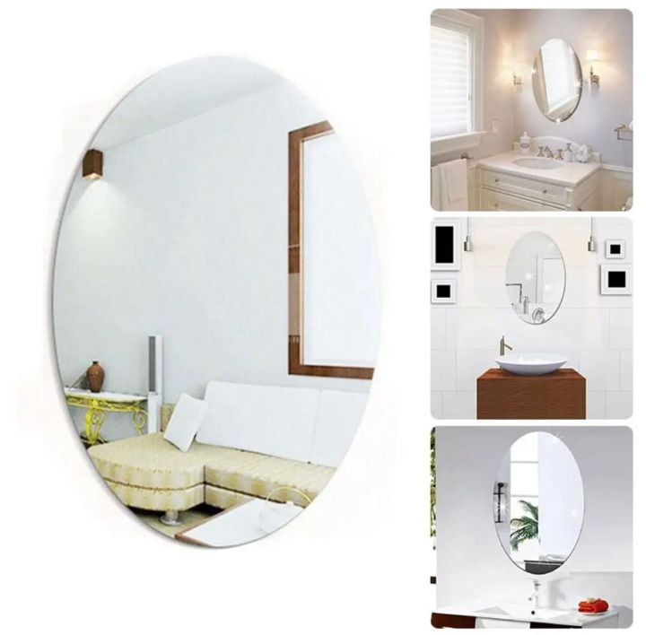 Self Adhesive Acrylic Non Glass Mirror Wall Sticker Oval Shape Daraz.pk