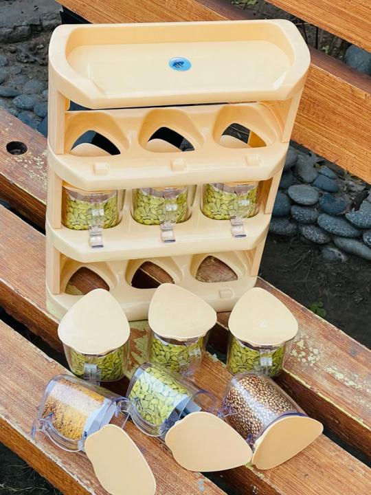 Mighty 9 in 1 Crown Spice Rack with Spons (Set Easy to wall) | Daraz.pk