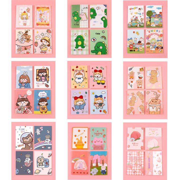 Memo Pad Steno Cartoon Pocket Journal Cute Girl Dinosaur Peach Patterns ...