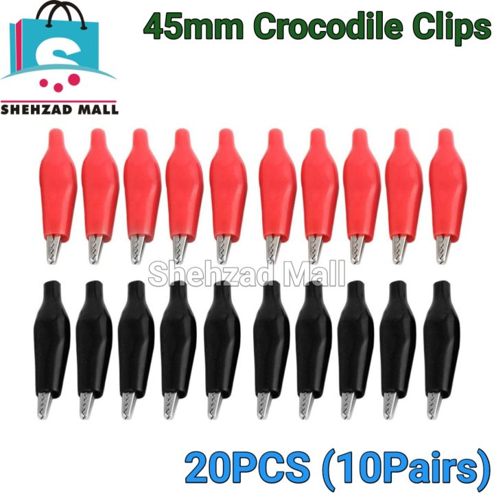 20PCS (10Pairs) 45mm Crocodile Clips Alligator Clips. for Electronics ...