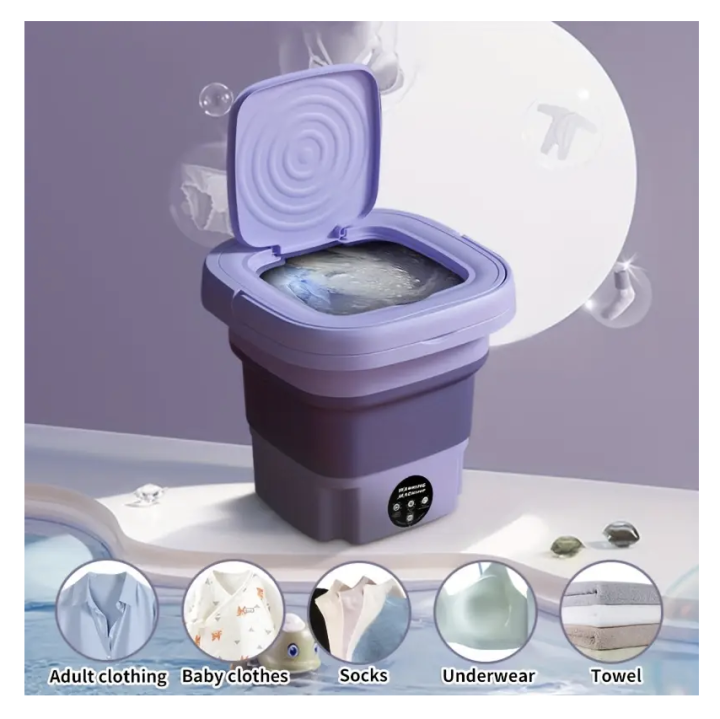 MOMMED Portable Folding Mini Washing Machine, Fully Automatic ...