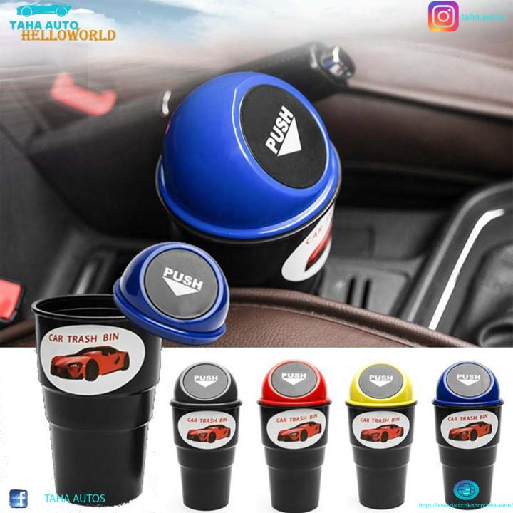 Portable Car Dustbin with Lid Car Trash Can Mini Garbage Bin for ...