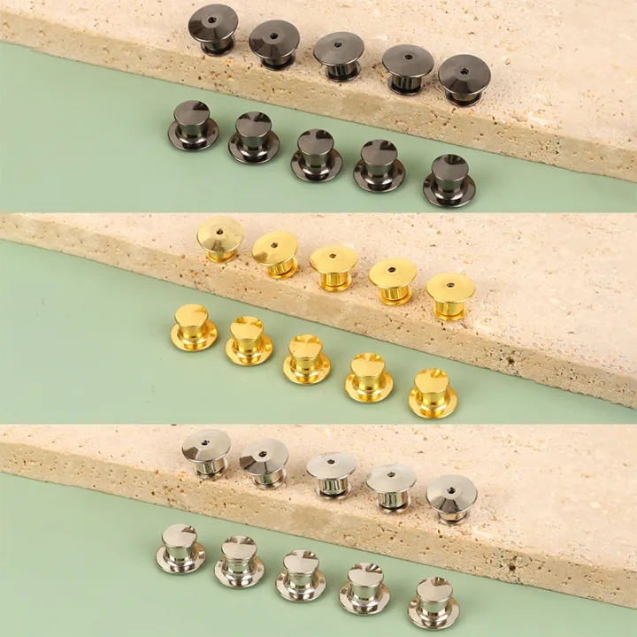 10Pcs Gun Black Metal Locking Pin Backs For DIY Brooch Badge Name Tag ...