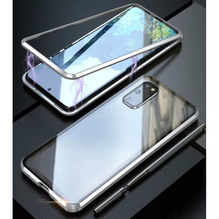 Magnetic Metal Frame Tempered Glass Case for Samsung A51 with Built-In ...