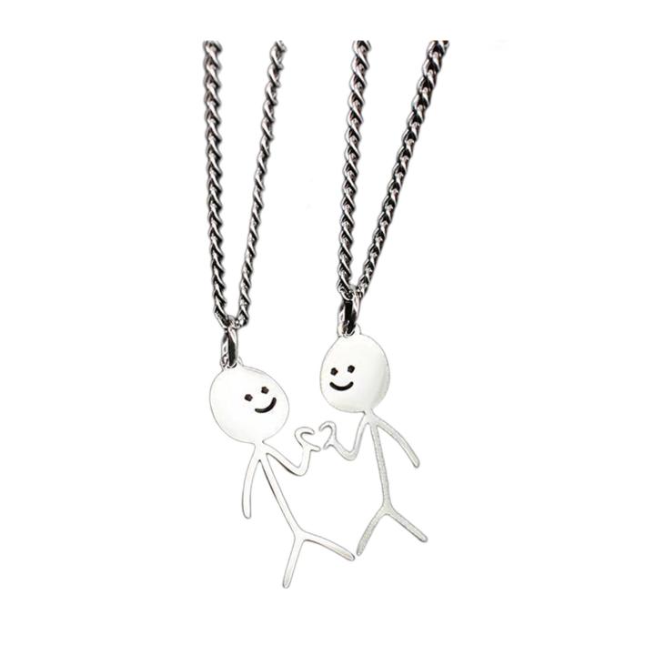 Penasfe Stickman Heart Necklace Matchstick Men Love Heart Gesture ...