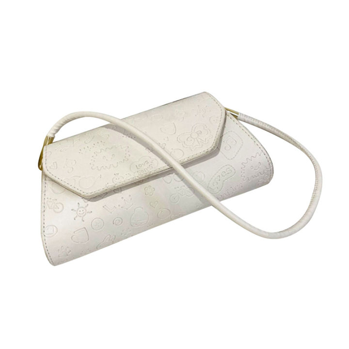 PU Leather Cartoon Embossing Shoulder Underarm Bag Ladies Vintage Flap ...
