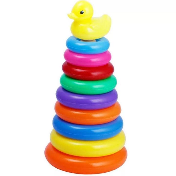 Rainbow Ring Tower Pile Up Toy With 6 & 9 Rings | Daraz.pk