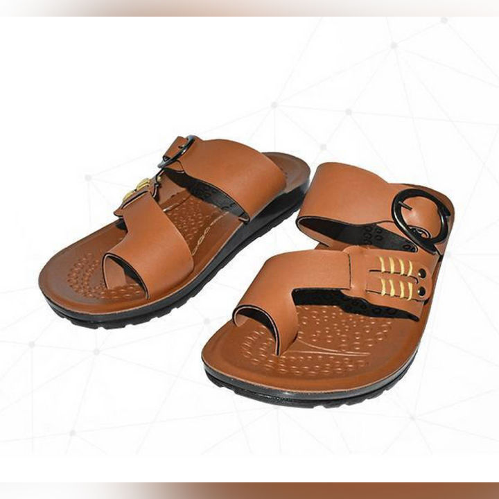 MEN X-ALDO CHAPPAL WITH BLACK SIDE CLIP - LIGHT BROWN | Daraz.pk