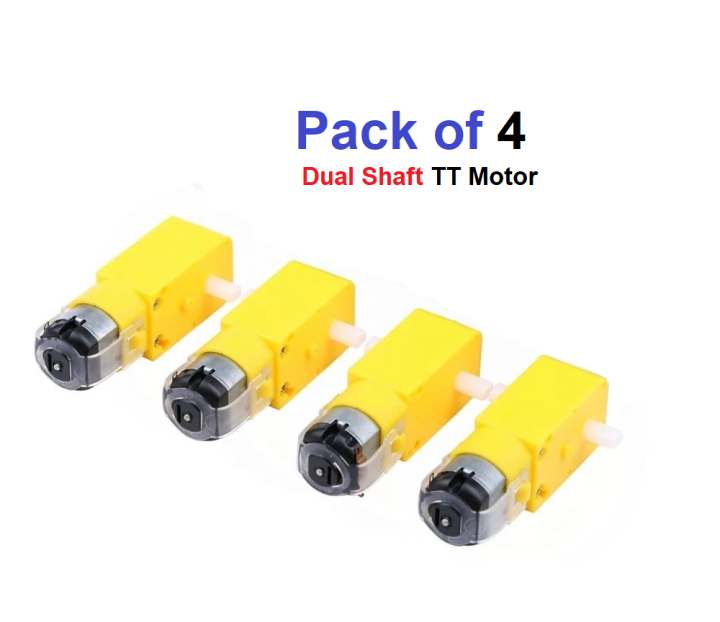 Pack of 4 Smart Car Dual Shaft Yellow TT Motor Launch Smart Car Gear ...