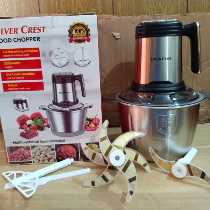 Silver Crest 3L Electric Meat Grinder chopper Titanium Gold sharp ...