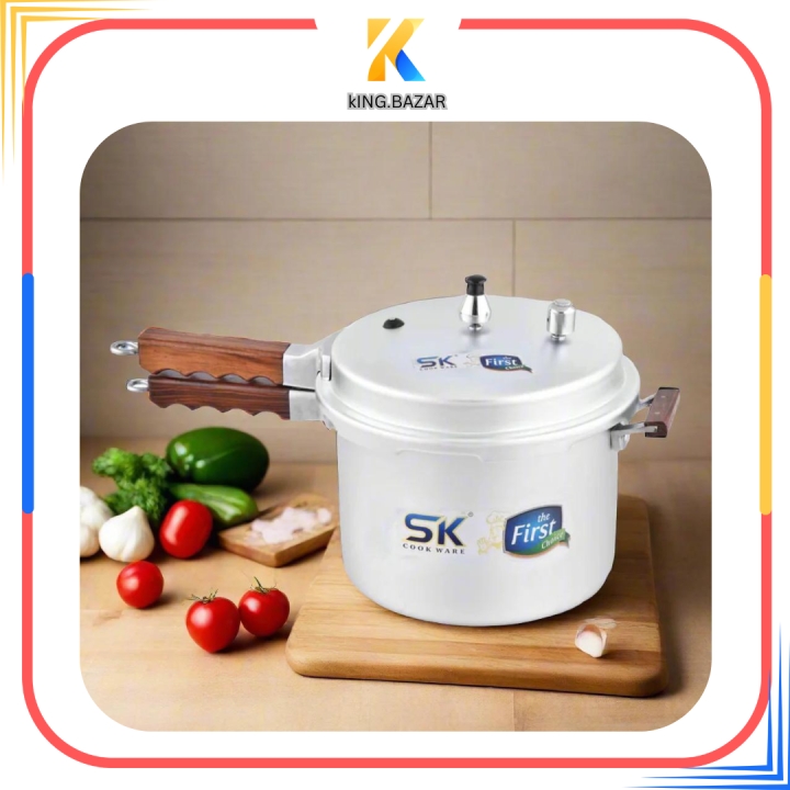 Pressure cooker sk rose wood handle cooker heavy weight fine quality ...