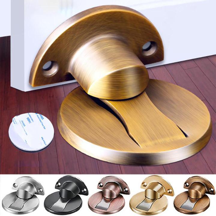 Magnetic Door Stopper 304 Stainless Steel Door Stops Hidden Door Holders Catch Floor Nail-free ...