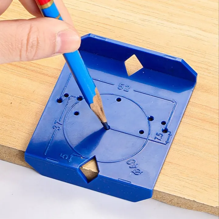 New ABS Hinge Drilling Locator Blue Practical Installation Auxiliary ...